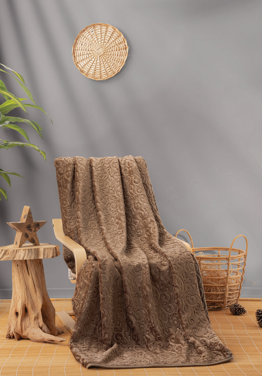 Emboss Double Blanket Light Cappuccino – sinnohome